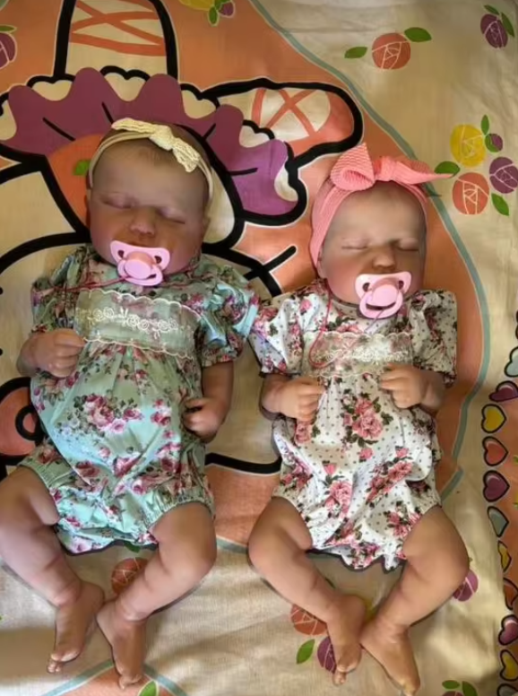 "Ivy & Rose" - 20 Inch LouLou Twin Girl Reborn Baby Dolls Silicone Vin ...